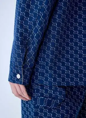 Gucci Cotton Jacquard Jacket With Gg Shadow