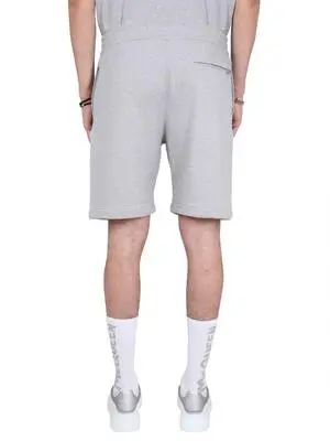 Alexander McQueen Bermuda Shorts With Graffiti Logo Print - Gray