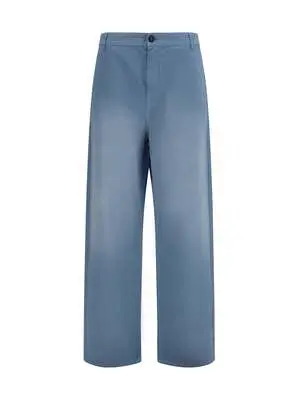 Miu Miu Garment-dyed Wide-leg Pants - Blue