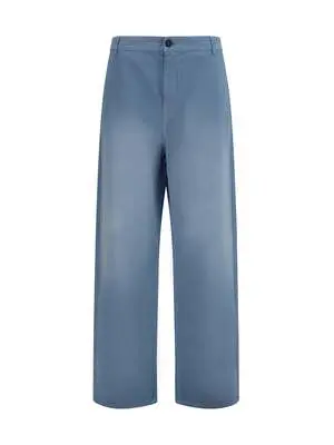 Miu Miu Garment-dyed Wide-leg Pants - Blue