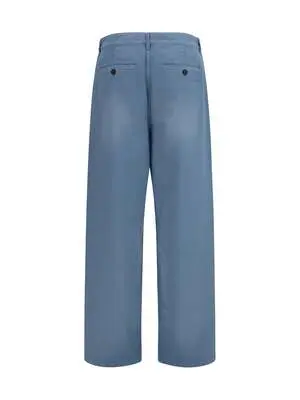 Miu Miu Garment-dyed Wide-leg Pants - Blue