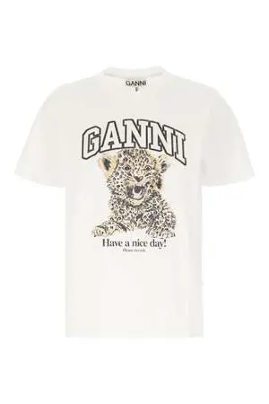 GANNI Graphic Print Short Sleeve T-shirt - Multicolor