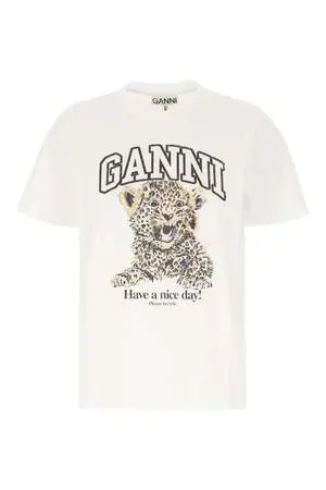 GANNI Ganni Graphic Print Short Sleeve T-shirt Multicolor