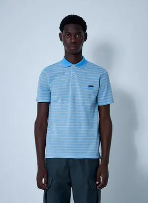 Prada Logo Motif Polo Shirt - Blue