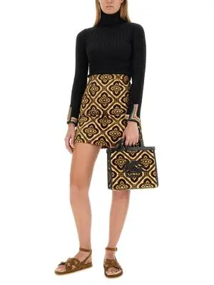 Etro Turtleneck Ribbed Knit Shirt