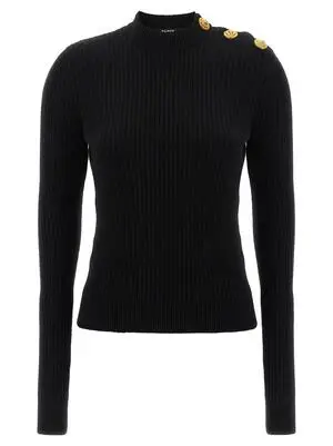 Balmain Ribbed Sweater - Black