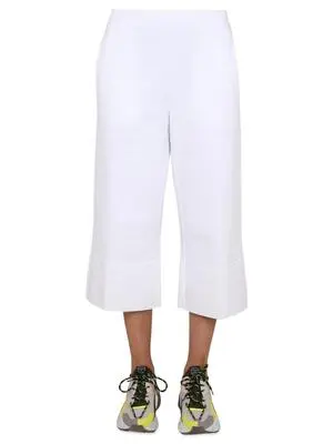 Stella McCartney Pantalone Con Ricamo Logo - White