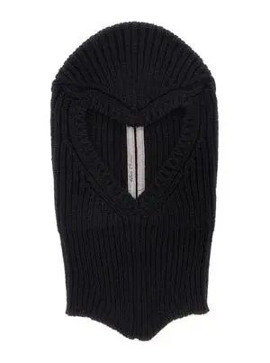 Rick Owens Porterville Skull' Black Hat With Balaclava Design In Cashmere And Wool - Multicolor