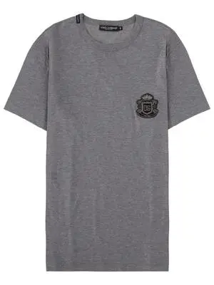 Dolce & Gabbana T-shirt With Heraldic Logo - Gray