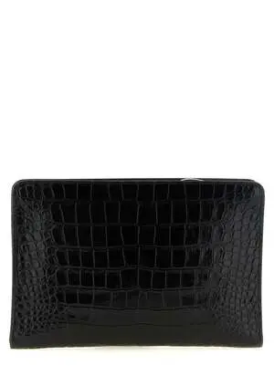 TOM FORD Croc Print Leather Clutch Bag