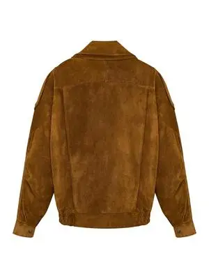Saint Laurent Oversized Vintage Split-leather Jacket - Brown
