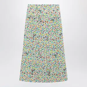 Valentino Garavani Multicolored Pleated Silk Midi Skirt - Multicolor