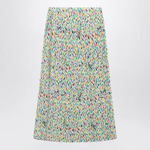 Valentino Garavani Multicolored Pleated Silk Midi Skirt - Multicolor