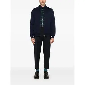 Brunello Cucinelli Jersey Texture Zip Up Sweatshirt - Blue