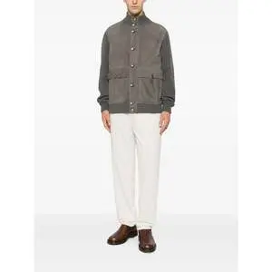 Brunello Cucinelli Grey Jackets Leather Jackets