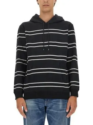 Saint Laurent Striped Sweatshirt - Black