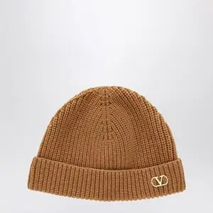 Valentino Garavani VALENTINO GARAVANI VLogo Signature Cashmere Beanie Cream