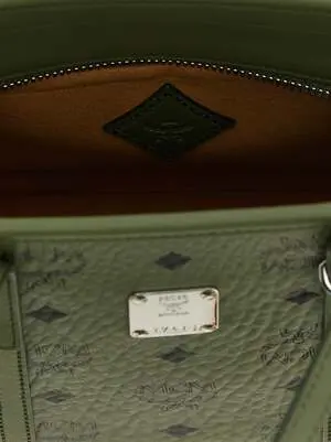 Mcm Visetos Monogram Shopping Bag - Green