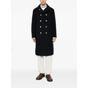Brunello Cucinelli Cashmere Double-breasted Overcoat - Blue