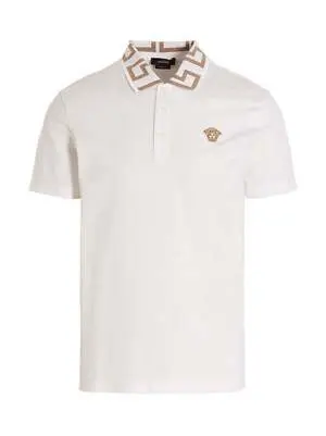 Versace Greca' Polo Shirt - White