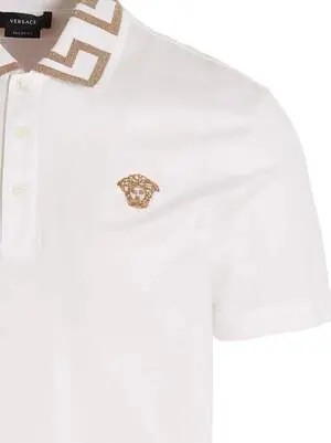 Versace Greca' Polo Shirt - White