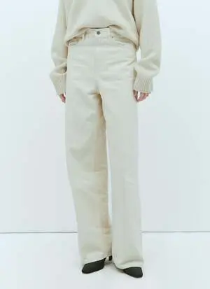 TOTEME Wide Leg Jeans - Cream