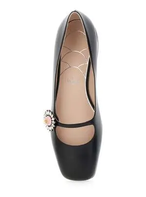 Valentino Garavani Leather Ballet Shoes With Vlogo - Black