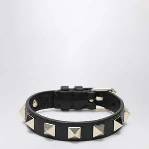 Valentino Garavani Leather Rockstud Bracelet - Black