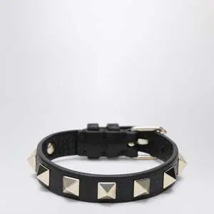 Valentino Garavani Leather Rockstud Bracelet - Black
