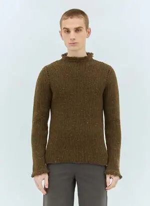 Burberry Fringed Wool Sweater - Brown