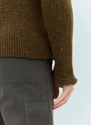 Burberry Fringed Wool Sweater