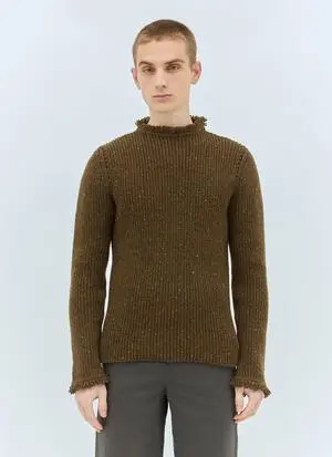 Burberry Fringed Wool Sweater - Brown