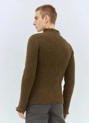 Burberry Fringed Wool Sweater - Brown