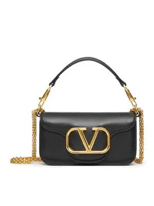 Valentino Garavani Calfskin Locò Small Shoulder Bag - Black