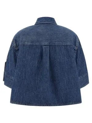 Givenchy Cotton Denim Short Shirt - Blue