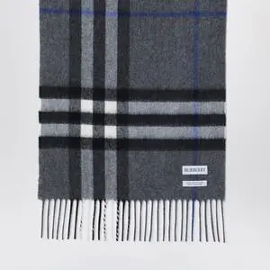 Burberry Check Cashmere Scarf In Marlborough Grey
