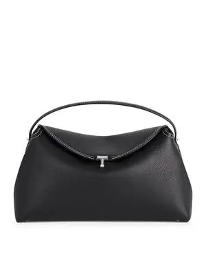 TOTEME T-lock Bag In Embossed Leather - Black
