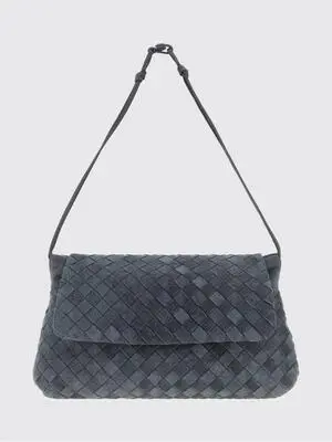 Bottega Veneta Giorno Bag In Woven Suede - Gray