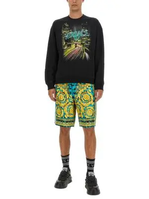 Versace Graphic Print Sweatshirt - Black