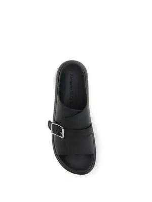 Alexander McQueen Buckle Slide Sandals - Black