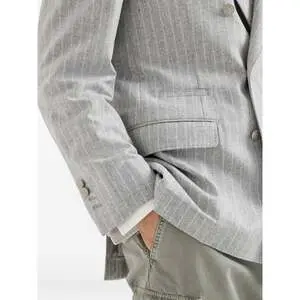 Brunello Cucinelli Double-breasted Pinstripe Blazer - Gray
