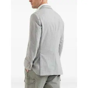 Brunello Cucinelli Double-breasted Pinstripe Blazer - Gray