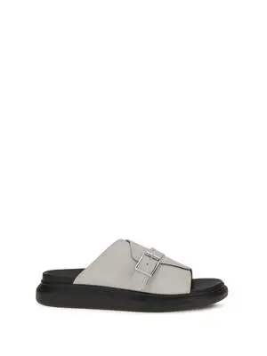 Alexander McQueen Buckle Slide Sandals - Gray