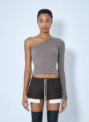 Rick Owens Asymmetric Long-sleeve Top - Gray