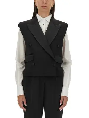 Dolce & Gabbana Double-breasted Sleeveless Jacket - Black