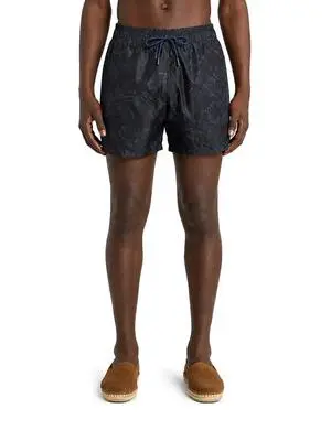 Etro Floral Pattern Swim Shorts - Blue