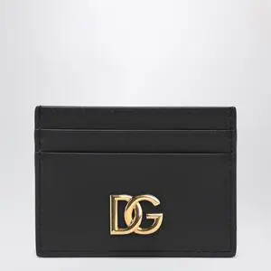 Dolce & Gabbana Leather Card Holder With Dg Logo - Black