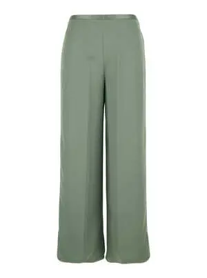 FORTE_FORTE Pants With Rear Elastic Waist And Wide Leg In Viscose Blend - Green