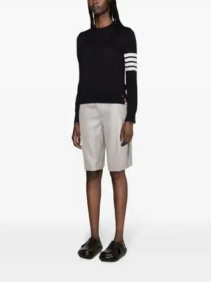 Thom Browne Wool 4-bar Relaxed Pullover - Blue
