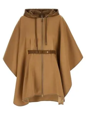 Moncler Detachable Hooded Cape - Cream